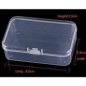 WOIWO 5 Pcs 3.35"x2.17" Rectangle Mini Clear Plastic Storage Containers Box Case with lid for Small Items and Other Craft Projects