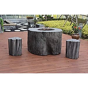 Elementi Outdoor Fire Pit 45,000 BTU 42-Inch Length Natural Gas Fire Table Patio Fireplace with Lava Rocks and Fire Bowl Cover, Manchester Series (L42 x W39 x H17 inch) (Classic Grey)