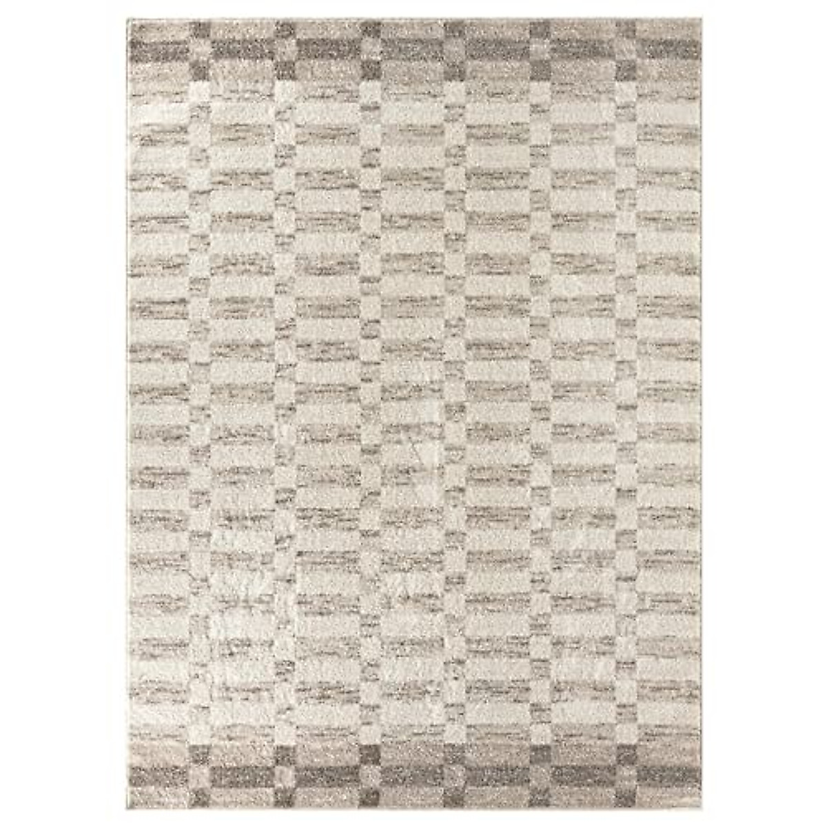LUXE WEAVERS Checkered Geometric Beige 5x7 Area Rug, Indoor Carpet