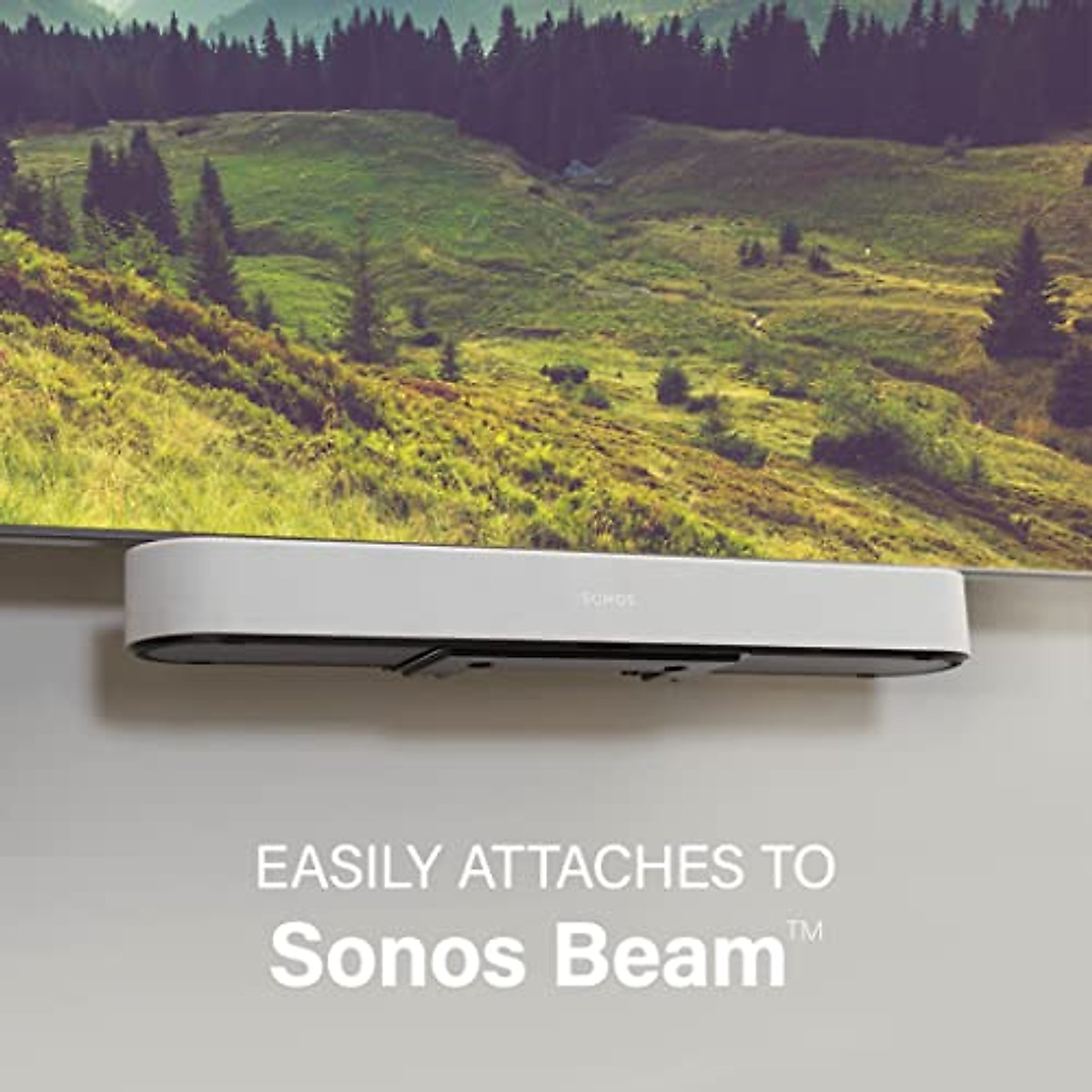 Sanus Soundbar Mount for Sonos Beam - Height Adjustable Up to 12" & Designed to Work with Any TV - Custom Fit to The Beam for Optimal Audio Performance
