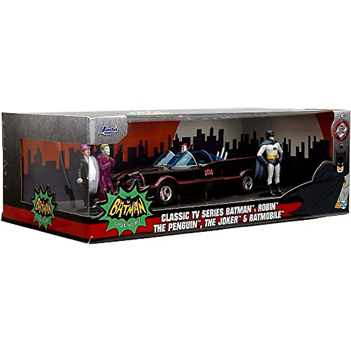 1966 Classic Car with Diecast Batman Figures Batman TV Series (1966) "Hollywood Rides Series 1/24 Diecast Model Car by Jada 33737