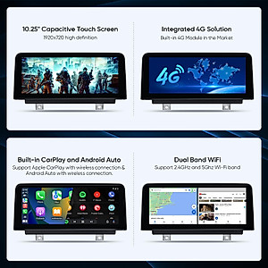 for BMW 3 4 Series F30 F31 F34 (2012-2017) F20 F21 F22 F23 Upgrade Radio Stereo Car Radio Qualcomm 665 (4GB + 64GB) Built-in 4G LTE GPS Navigation Apple CarPlay Android Auto10.25 inch Touch Screen