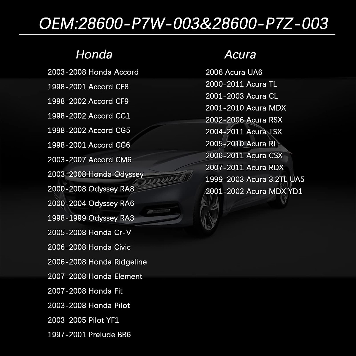 YITHSWAY 28600-P7W-003 28600-P7Z-003 Transmission Pressure Switches Set for 1997-2011 Honda Accord Odyssey Pilot, Acura TL CL MDX RSX TSX Automatic Transmission 2ND-3RD Gear Oil Pressure Sensor Switch