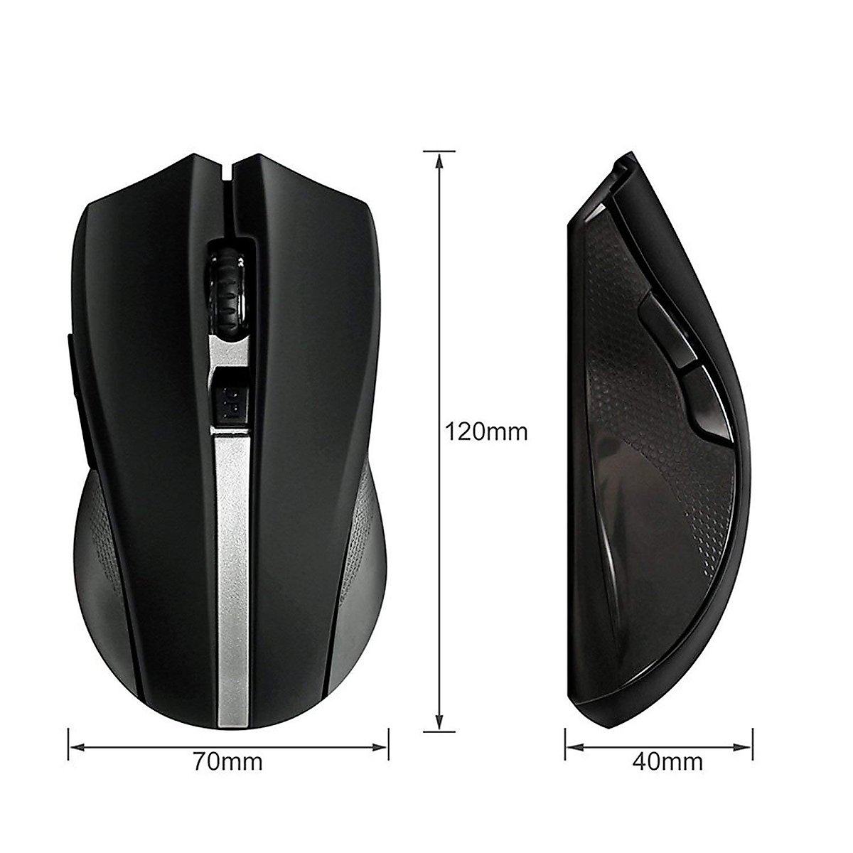 XBOSS L7 Bluetooth Wireless Optical Gaming 6 Button Mouse for Computer PC Mice with USB Adapter Mause for OS Windows Mac Linux Ps2 Ps3 pS4 Game Mouse Wireless(Black)