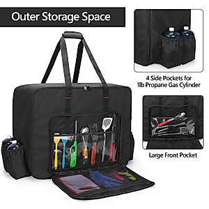 HODRANT Griddle Carry Bag Compatible with Blackstone 22 Inch Tabletop Griddle with Hood Lid and Stand, 22 In Portable Grill Cover for Outdoor Tabletop Griddle Storage, for Camping & Travel, Bag Only