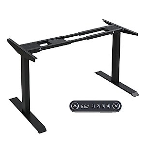 Radlove Dual Motor Height Adjustable Standing Desk Frame, Adjustable Desk Legs for 48'' to 70'' Desk Tops, Home Office Sit Stand Desk Base, Heavy Duty 265 lb Load Capacity for Home Office (Black)