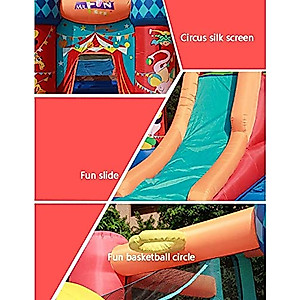 Inflatable Castle and Slide, Children S Playground Indoor Inflatable Toys Outdoor Circus Trampoline Square Playground Colors