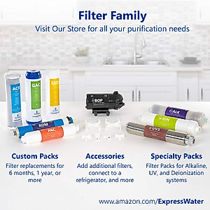Express Water – Countertop Reverse Osmosis System Replacement Filter Set – 3 Inline Filters – 1?4” Quick Connect Filter Cartridges - Sediment, GAC and PAC Carbon Filters – 6 Month Filter Set