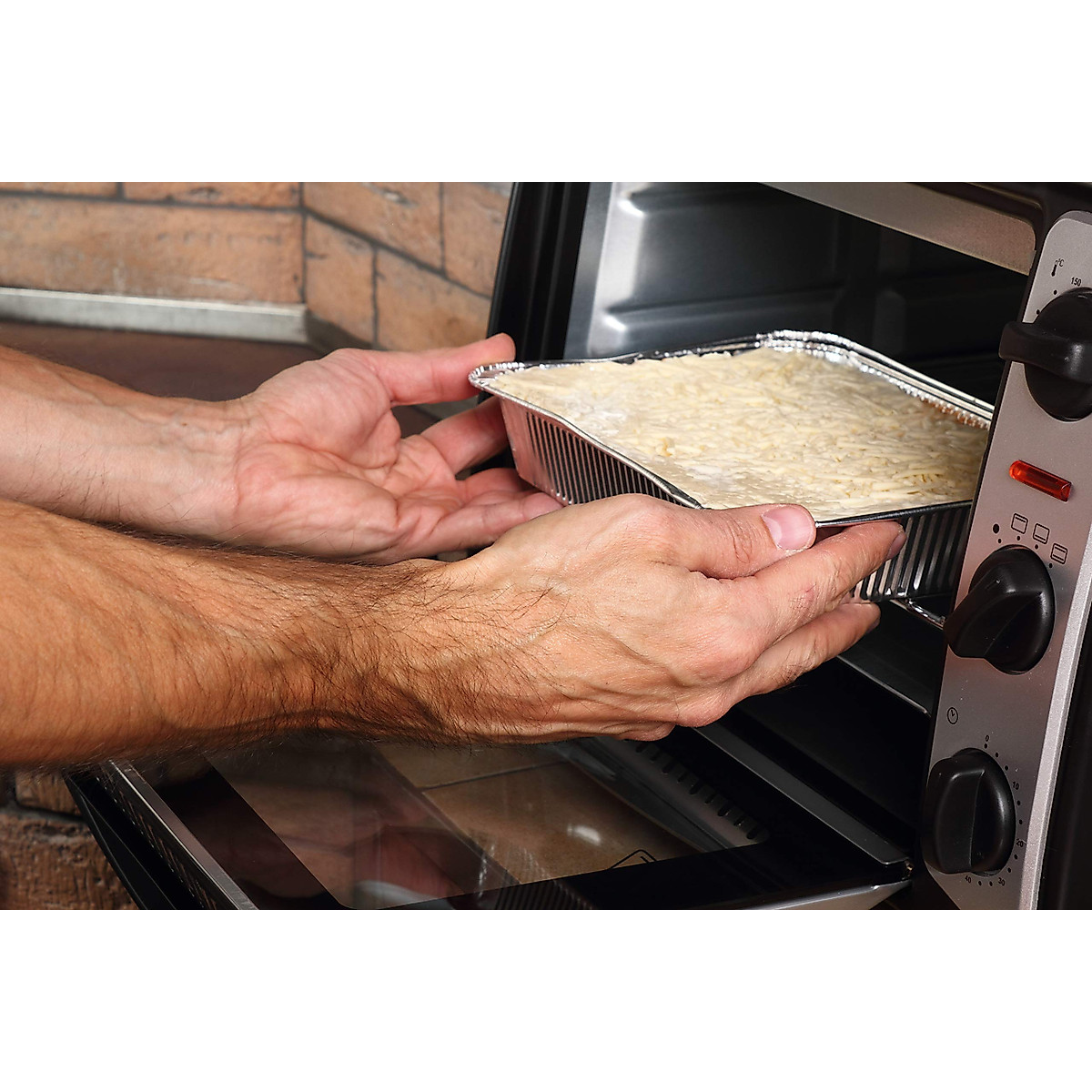 DecorRack 14 Aluminum Pan Disposable with Flat Board Lids, 2.25 Lb Heavy Duty Rectangular Tin Foil Pans, Perfect for Reheating Leftover Food, Baking, Roasting, Meal Prep, to-Go Containers (14 Pack)