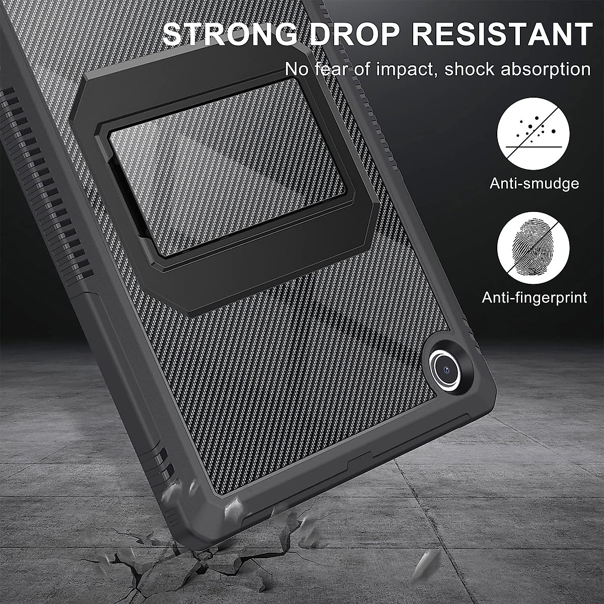Soke Galaxy Tab A8 Case 10.5 Inch (SM-X200/X205/X207), with Built-in Screen Protector, Rugged Full Body Protective Case for 2022 Samsung Galaxy Tab A8 10.5(Black)