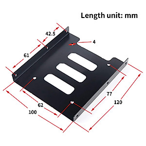 SAISN HDD SSD Mounting Bracket 2.5 to 3.5 Adapter Hard Drive Holder (Single Drive, Pack of 2)