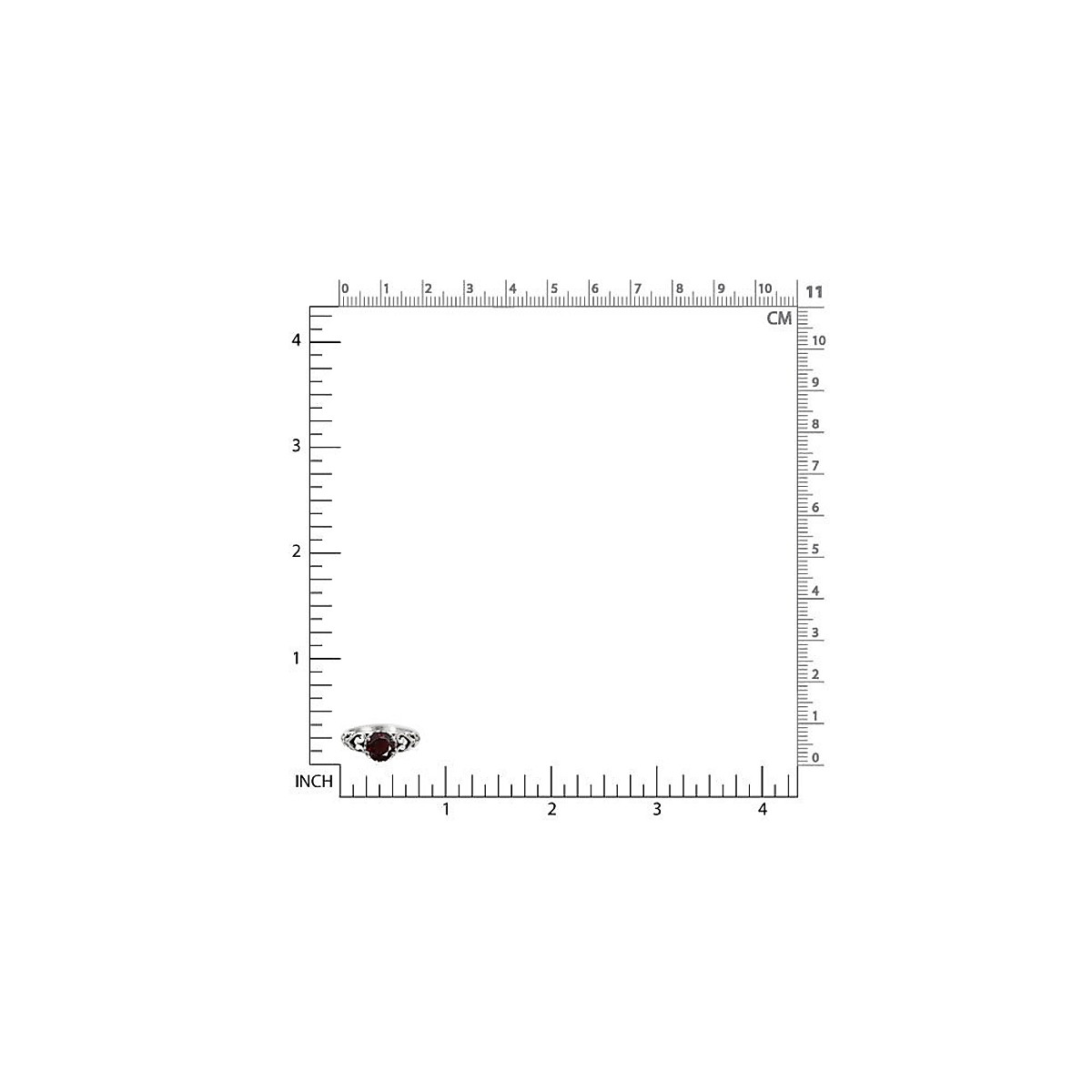 Silvershake 1.39ct. Natural Garnet 925 Sterling Silver Victorian Style Solitaire Ring Size 8