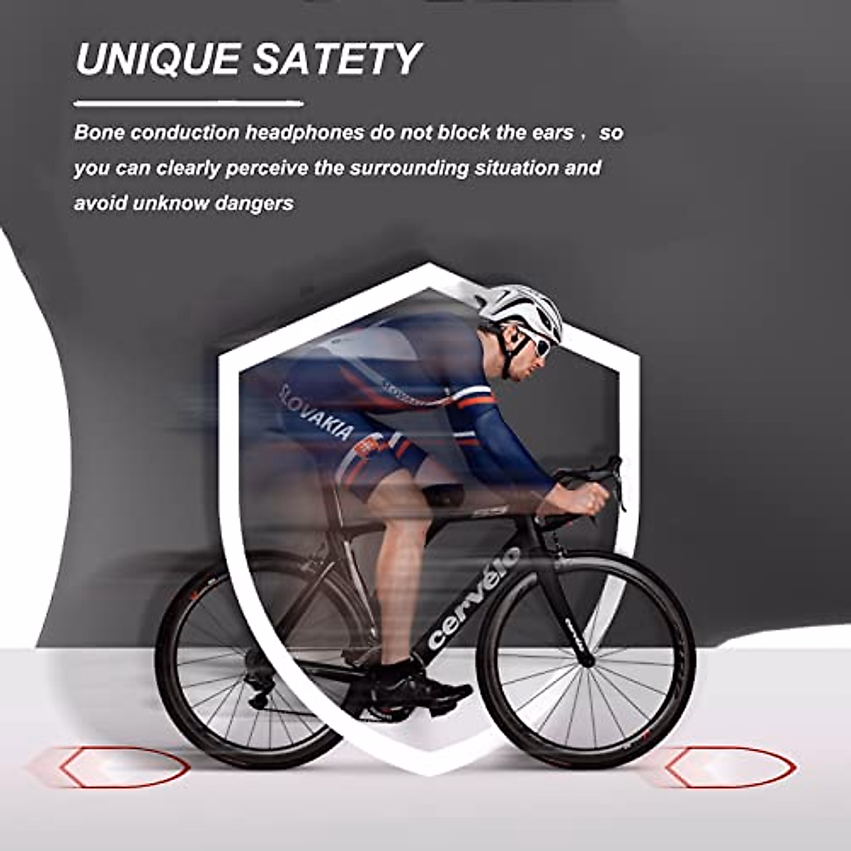 Loluka Bone Conduction Headphones Open Ear Headphones with Mic Waterproof IPX5 Bluetooth 5.1 Headset Wireless Lightweight Design Earbuds Running Jogging Driving Cycling（Black）