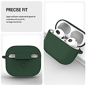 Case Compatible for Airpods 3 2021 3rd Generation Case Cover for Women Men Premium Skin Silicone Full Protective Case Cover for Airpod 3 Gen with Keychain (Pine)
