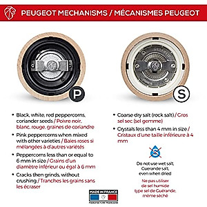 Peugeot - Paris u’Select Salt and Pepper Mill Set - Adjustable Grinders - Beechwood, Natural, 7in, (2/23386)