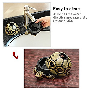 Rabbitroom Turtle Ashtrays for Cigarettes Ashtray with Lid,Cute Creative Resin Ash Tray Cigarettes Holder for Indoor Outdoor Home Office Car Decoration (Turtle)