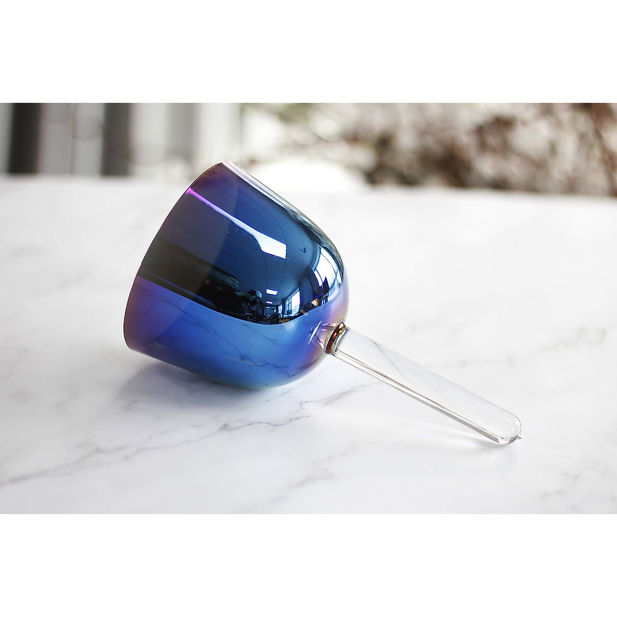 Handled Quartz Crystal Singing Bowl With Color 5 inch Note A