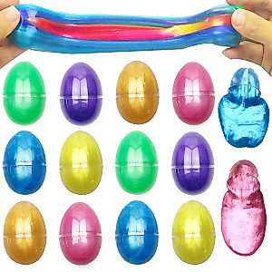 Jofan 12 Pack Slime Eggs Toys Easter Eggs for Kids Girls Boys Easter Basket Stuffers Gifts Party Favors