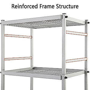 6-Wire Shelving Metal Storage Rack Shelves, Standing Storage Shelf Units for Laundry Bathroom Kitchen Pantry Closet(Silver,16.9L x 12.8W x 62H)