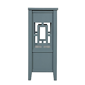 Yone jx je 36'' Farmhouse Pine Wood Console Table Entry Sofa Table with 4 Drawers & 1 Storage Shelf for Entryway Living Room Bedroom Hallway Kitchen (Blue)