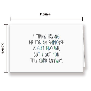 Longkado Funny Boss Birthday Card, Humor Joking Boss’s Day Card for Your Leader, Having Me for Your Employee