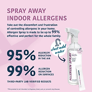 Allergy Asthma Clean Allergen Spray, Pets, Dust Allergies & More, Air & Surface Control, Just Add Water, Bottle with One Refill, Over 64oz Total