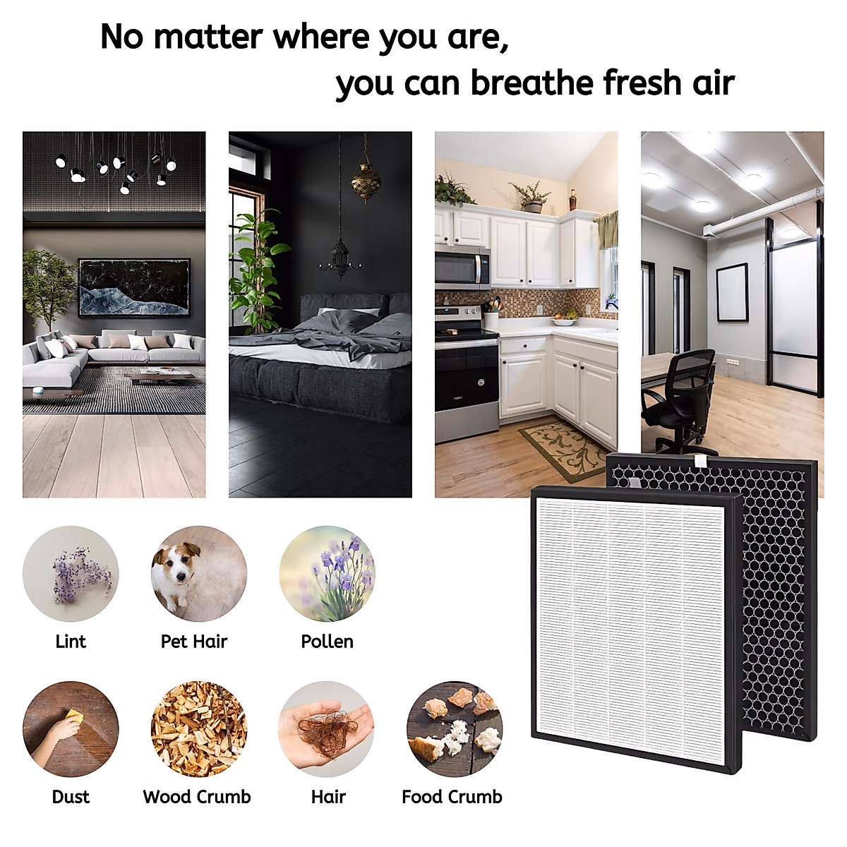 Nispira LV-PUR131 Filter Replacement for Levoit Air Purifier LV-PUR131 3-in-1 HEPA Carbon 2 Sets