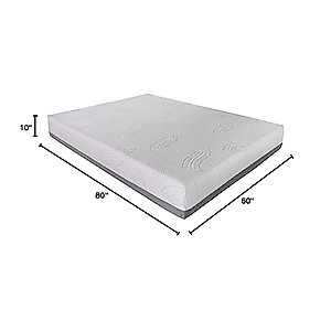 Irvine Home Collection Queen Size 10-Inch, Gel Memory Foam Mattress, Medium Firm Feel, Breathable, Cool Sleep and Pressure Relief, CertiPUR-US Certified, Temperature Balanced