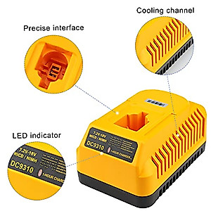 ANTRobut 18V 4500mAh Replacement Dewalt 18V Battery XRP DC9096 DC9098 DC9099 DW9095 DW9096 DW9098 DE9038 with DC9310 18V Battery Charger