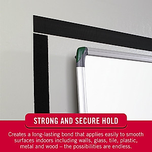 VELCRO Brand Sticky Back Strips with Adhesive | 4 Count | Black 3 1/2 x 3/4 In | Hook and Loop Fasteners for Home Organization, Classroom or Office