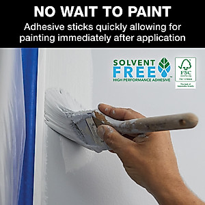 FROGTAPE 242750 Pro Painter's Tape with PAINTBLOCK, 1. 41-Inch x 60-Yards, Blue, 6 Rolls