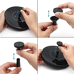 Lheng Solar Powered Fountain Pump, Solar Birdbath Fountain, 7V/1.4W Free Standing Floating Birdbath Water Pumps for Garden, Patio, Pond and PoolIdeal