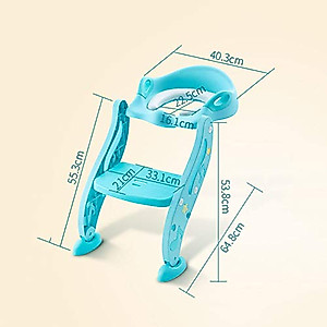 PENGJIE Folding Ladder Step Stool Ladder Stool Kids Training Seat Adjustable Toilet Potty Chair Sturdy Non-Slip Foldable Adjustable Height
