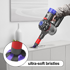 DrRobor Scratch-Free Dusting Brush for Dyson V7 V8 V10 V11 V12 V15, Traceless Soft Dust Brush Attachment with Self Cleaning Design