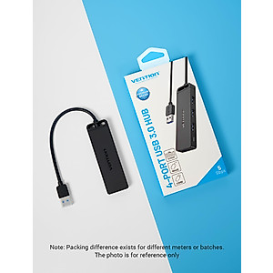 VENTION USB Hub - Multi USB Port Splitter Ultra-Slim Multiport USB 3.0 Hub Adapter Fast Data Transfer for Laptop, MacBook, Printer, PS4, PC, Flash Drive, Mobile HDD (0.5FT/0.15M)