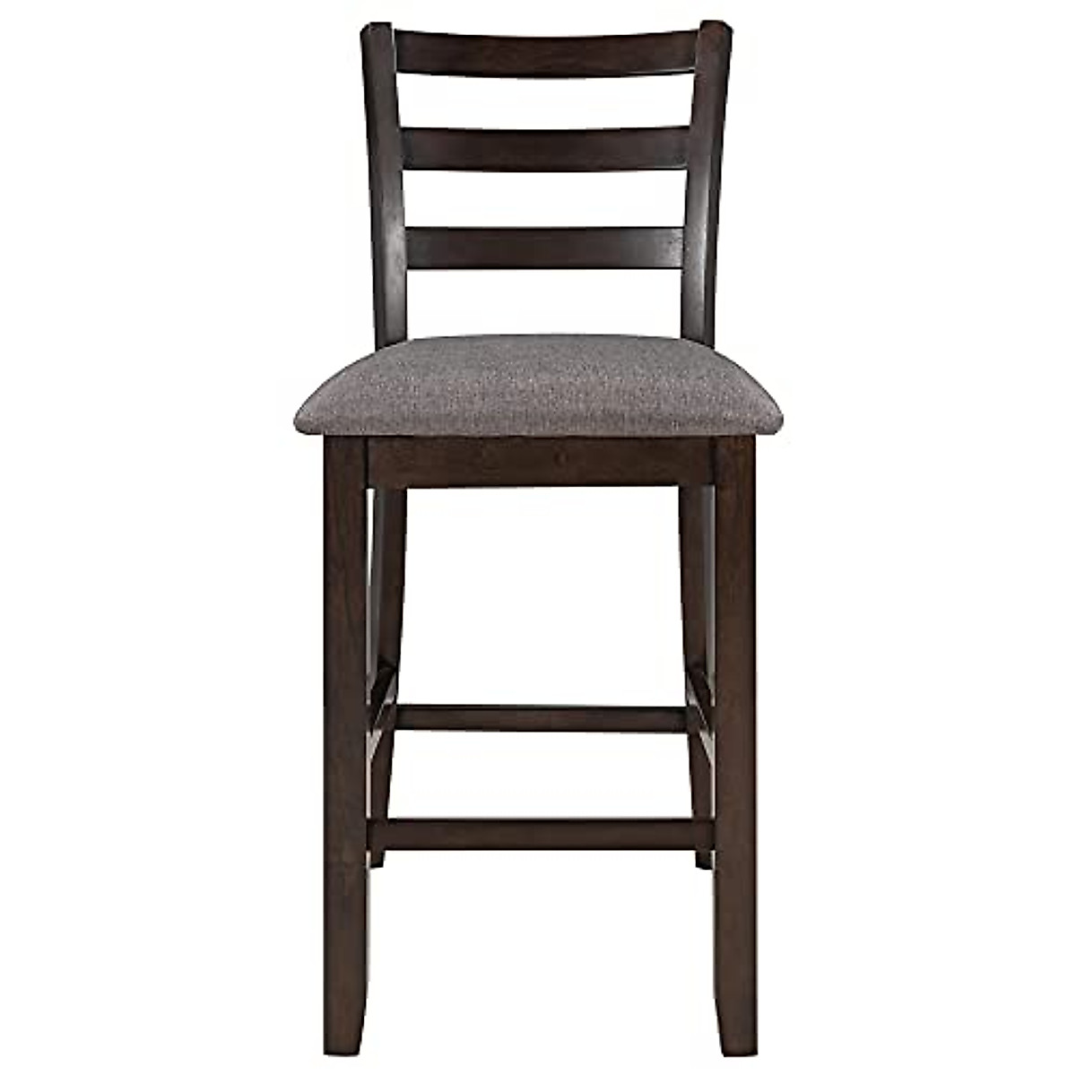 FANYE 5-Piece Counter Height Kitchen & Dining Room Dinette Furniture Sets Include Wooden Square Table with Bottom Storage Shelves and 4 Upholstered Back Chairs for 4 Persons Family Meal,Espresso