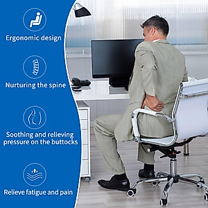 Emosty Large Gel Seat Cushion for Long Sitting with Air Flow, Portable Anti-Lip Gel Cushion for Office Home Chair, Car Seat, Wheelchair