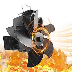 KSIEE Heat Powered Stove Fan, Heat Powered Stove Fan, 5 Blade, Eco Thermoelectric Fan Non Electric Wood Burning Stove Fan for Fireplace Wood