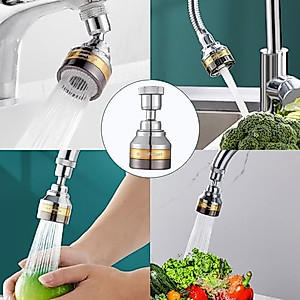 ILoveFidget Kitchen Faucet Spray Head, Solid Brass and Stainless Steel, 360 Degree Rotatable Aerator – 3 Flow Mode Adjustable, High Pressure Booster, Anti-Splash, Water Saving Faucet Sink