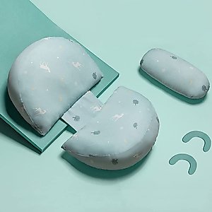 Lacomfy Pregnancy Pillow for Side Sleeper, Double Wedge Pillow for Maternity, Side Sleeping Pillow for Belly, Waist, Back Support, Detachable and Removable Outercase, Easy to Clean, Light Green