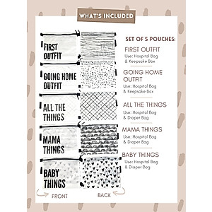 Lucky Love Hospital Bags For Labor and Delivery, Diaper Bag Organizing Pouches and Hospital Bag Essentials For Mom