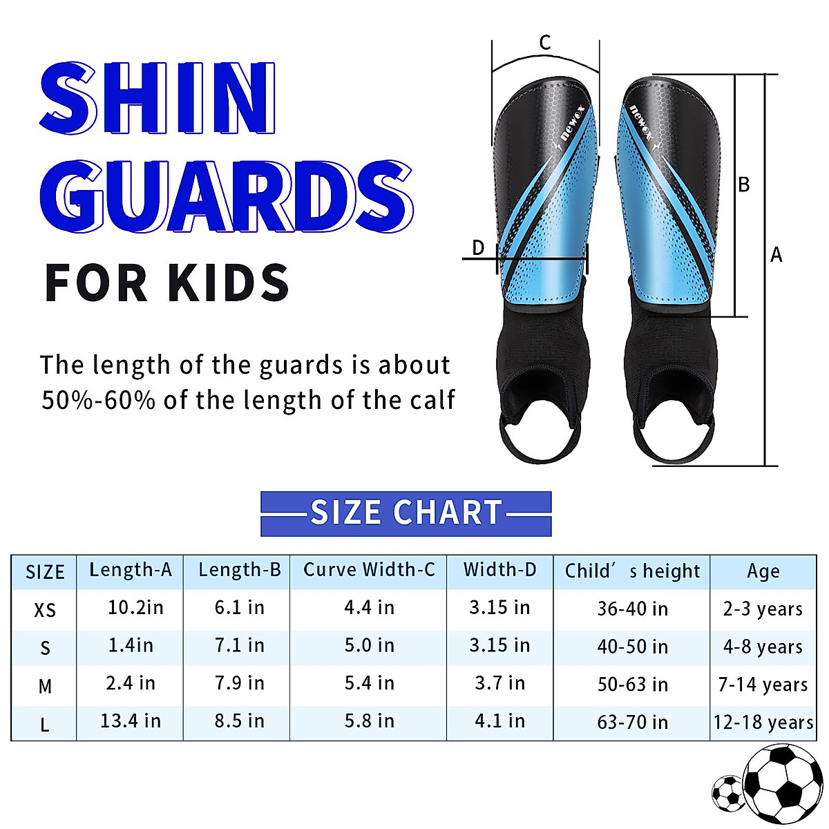 newox Soccer Shin Guards Kids Youth - Shin Pads Protection Boys Shin Guards Soccer Youth - Soccer Shin Guards for Kids 3-15 Years Old Girls Boys