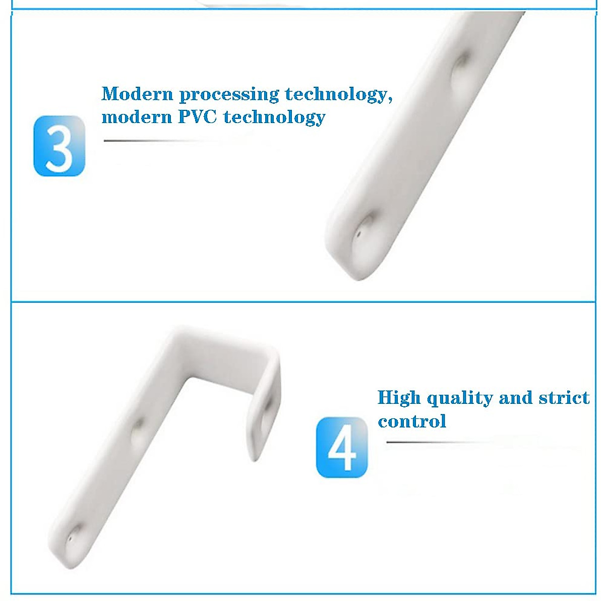 4pcs PVC Coated Bed Ladder Hooks, Iron Bunk Bed Ladder Hooks Brackets,Heavy Duty Hook Brackets for Bed Decoration Tool