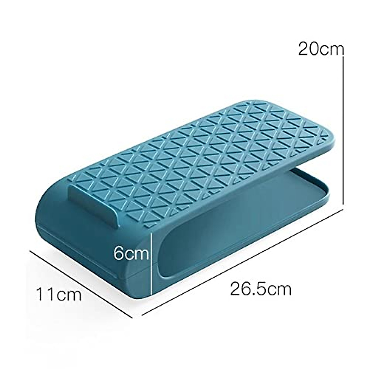 KNFUT Shoe Slots, Double-Deck Stackable Shoe Storage Rack Free Height Adjustment Anti-Slip Texture Storage Shoe Holder Shelf for Home (Color : Blue)