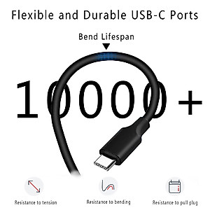 65W USB Type C Chromebook Charger for Dell Latitude 5420 5520 5320 5285 5289 5290 7410 7310 7420 Chromebook 3100 3500 3400 3300 5190 USB C Laptop Charger