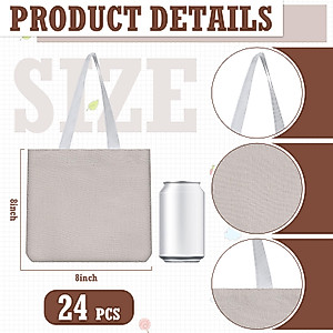 Sadnyy Mini Tote Bag Bulk Easter Gift Bags Blank Small Canvas Tote Bag Goody Gift Sacks for DIY Crafts Kids Party Favors 8" x 8"(24 Pcs)