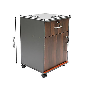 1-Drawer File Cabinet, Home Printer Stands, Office Vertical Files, Mobile File Cabinet,Metal File Cabinets with Lock,Vertical Filing Organization Storage Cabinets,Rolling Printer Stand with Cabinet