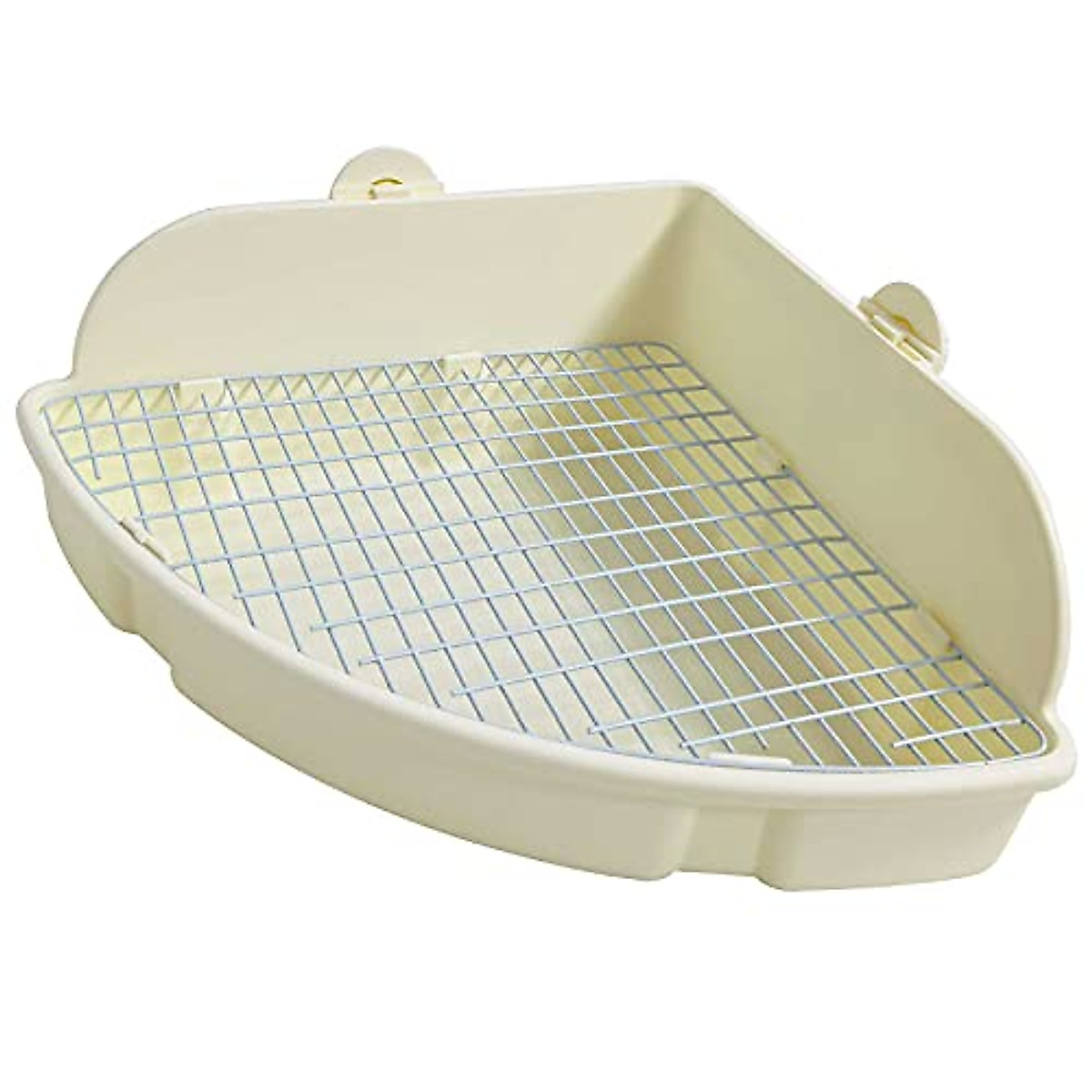 kathson Large Rabbit Litter Box Bunny Corner Toilet Box Potty Trainer Bigger Pet Pan Small Animal Cage Toilet Bedding Box Fanshaped for Adult Guinea Pigs Chinchilla Ferret Galesaur