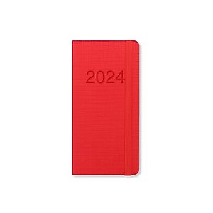 Letts Memo Slim week to view 2024 diary - red