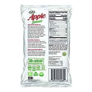 Sensible Portions Apple Straws, Cinnamon, Snack Size, 1 Oz (Pack of 24)